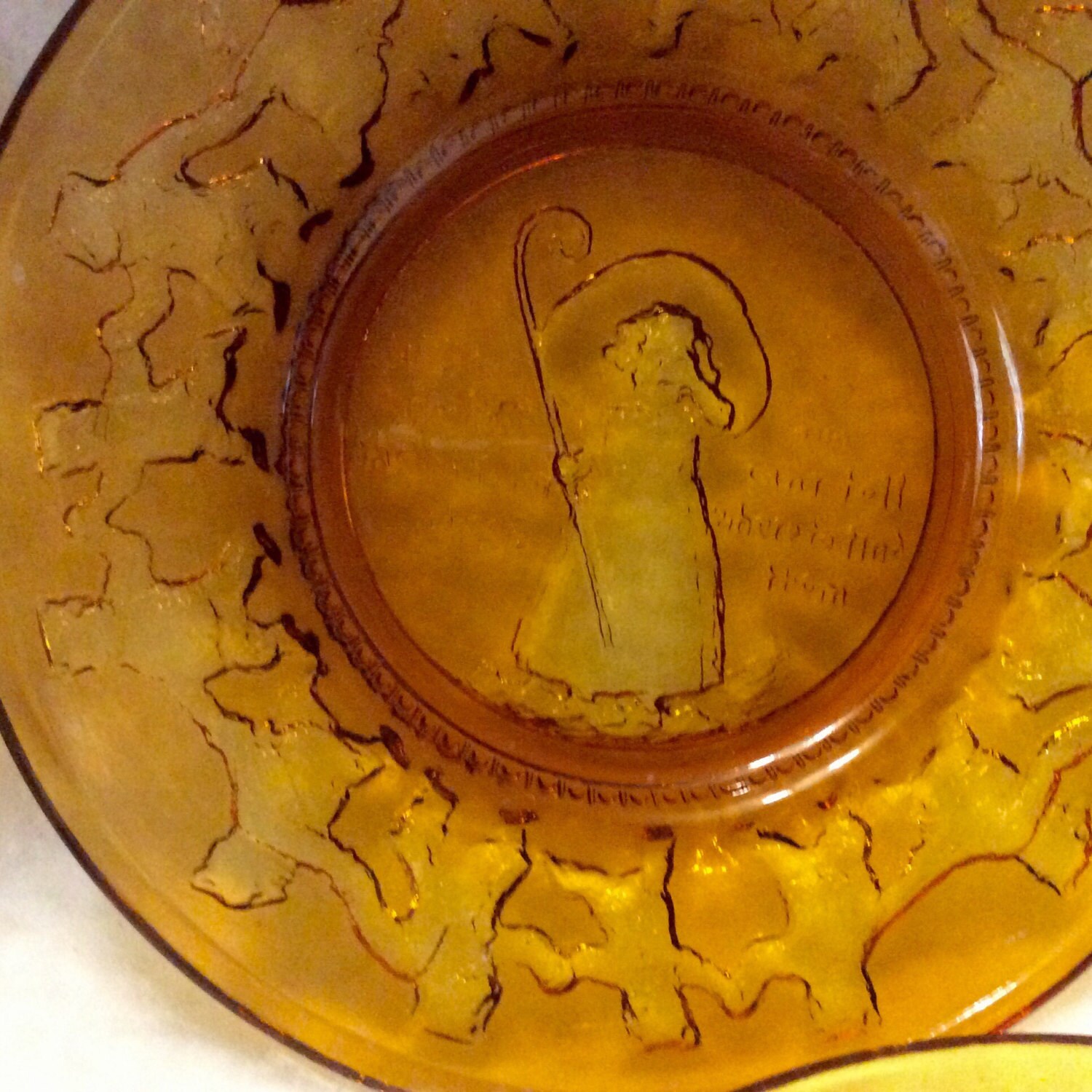 Indiana Amber Glass Nursery Rhymes Plates. Free Ship to US. - Etsy