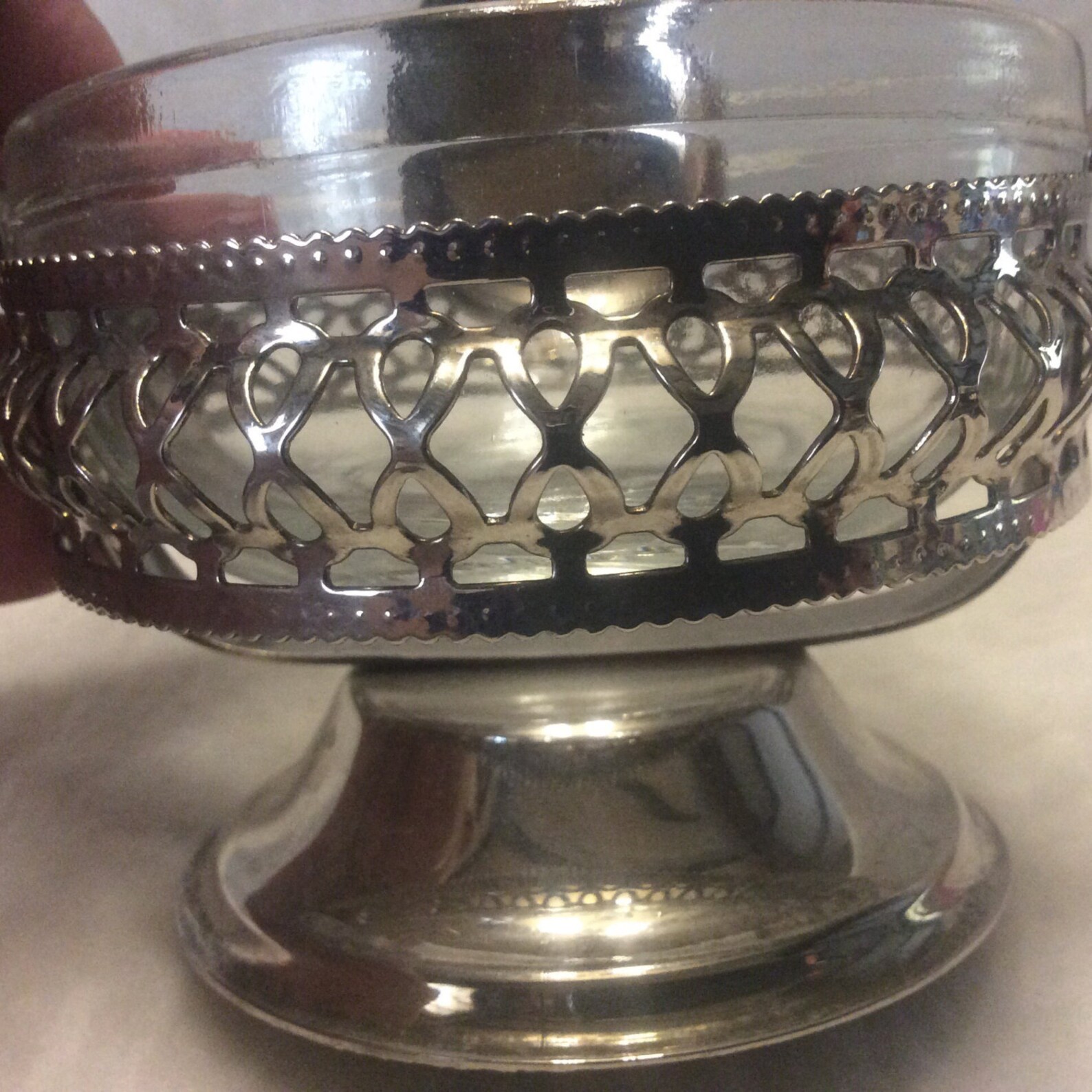 Sheffield England Glass and Silver Plate Sugar Bowl Spoon. Free Ship to ...