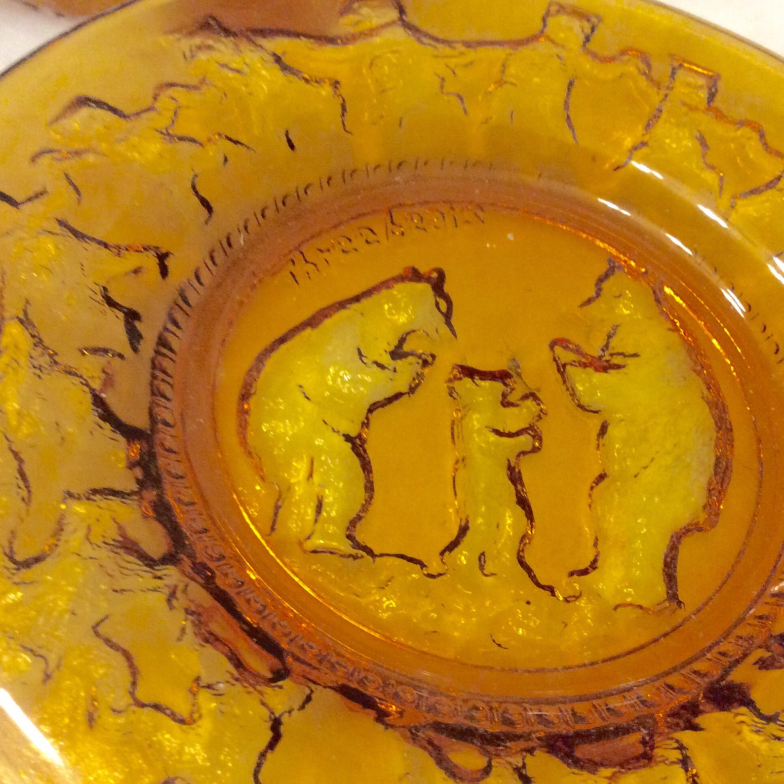 Indiana Amber Glass Nursery Rhymes Plates. Free Ship to US. - Etsy