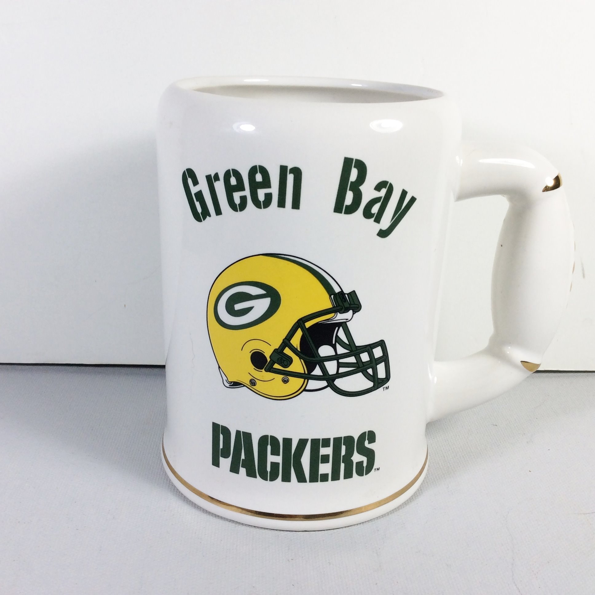 Green Bay Packers Ceramic Beer Stein Football Handle. - Etsy