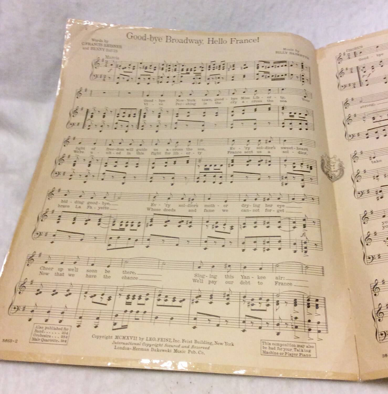1917 Good-bye Broadway Hello France Sheet Music Excellent - Etsy