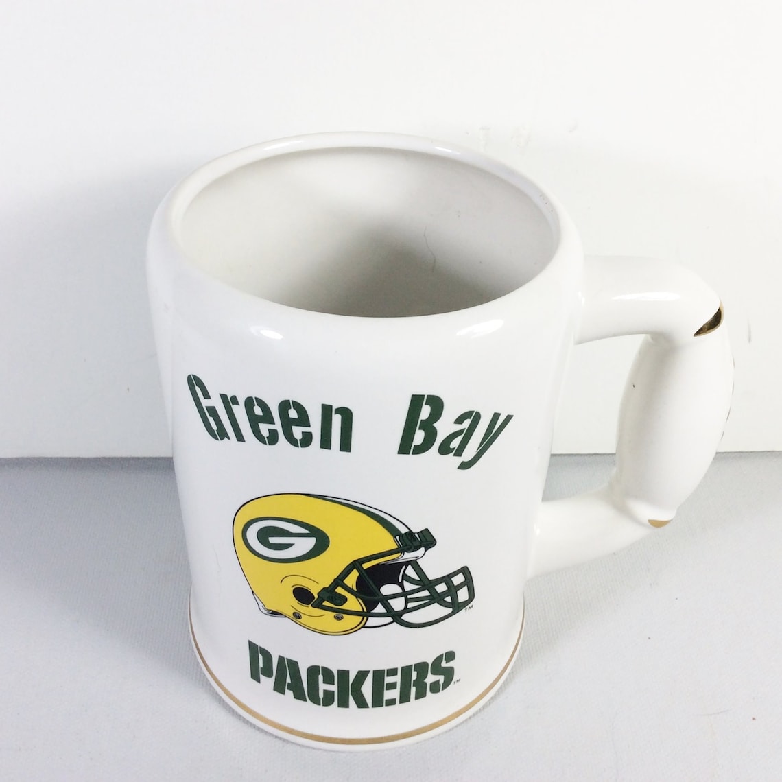 Green Bay Packers Ceramic Beer Stein Football Handle. - Etsy