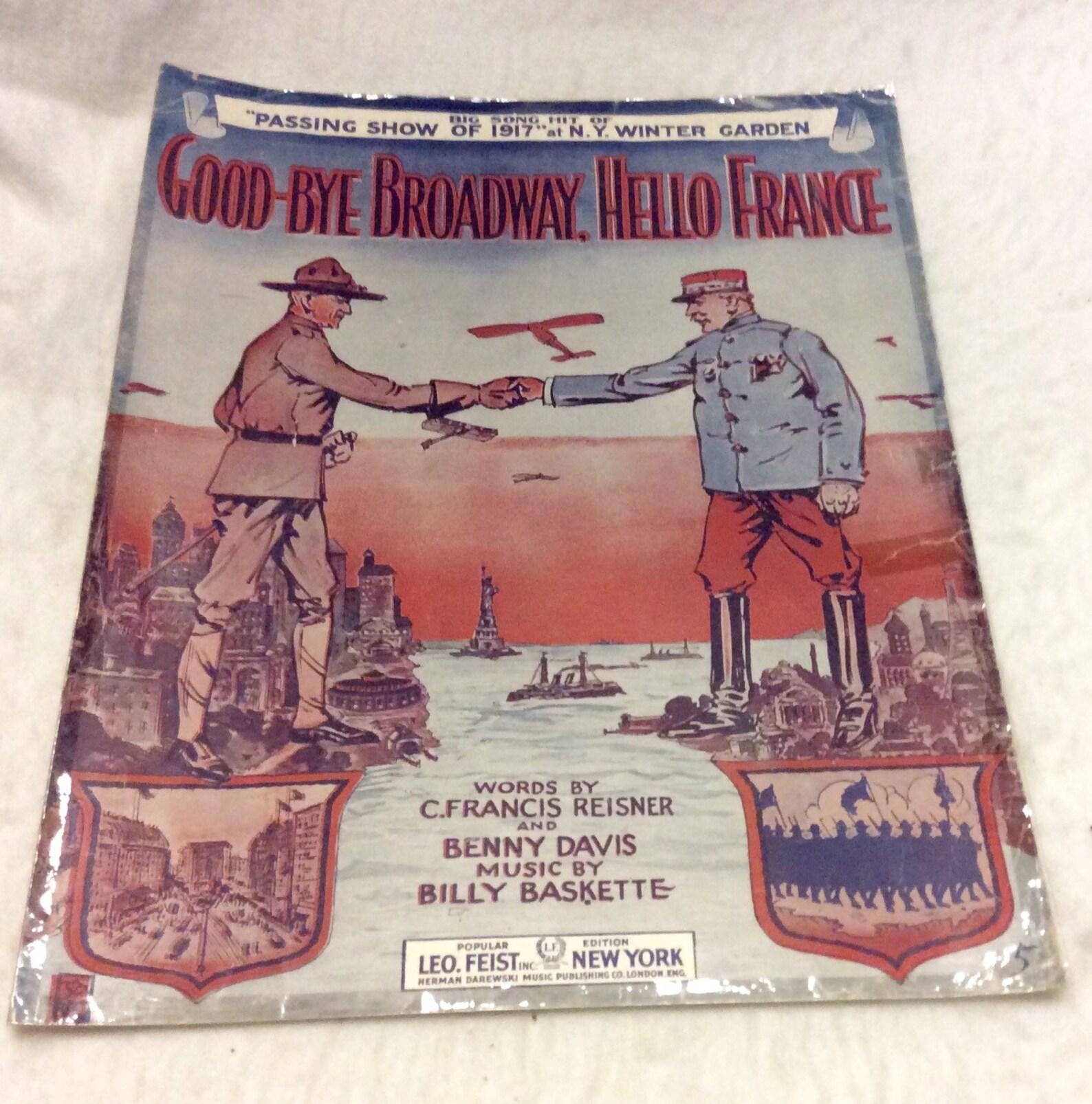 1917 Good-bye Broadway Hello France Sheet Music Excellent - Etsy