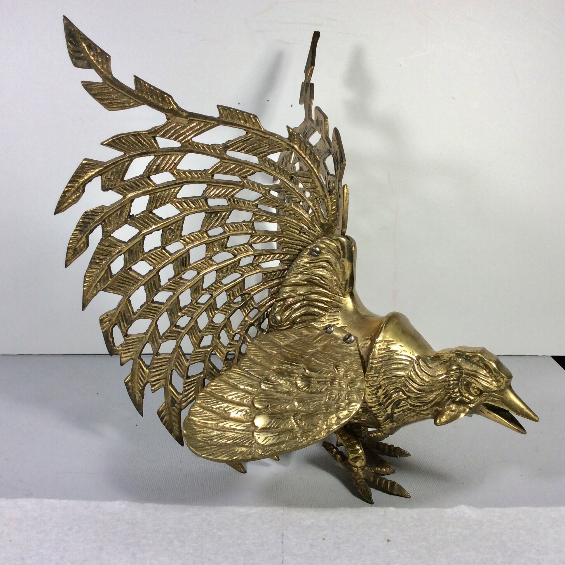 Vintage Pair Set of Brass Fighting Roosters Chickens Bookends - Etsy ...