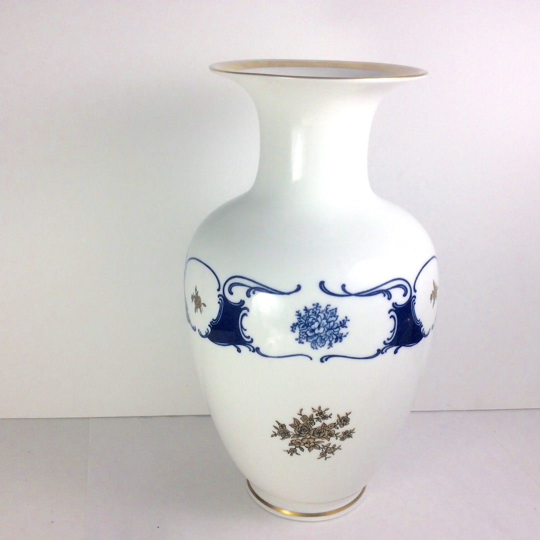 Vintage Reichenbach Cobalt Blue Very Large Fine Porcelain Vase. Germany ...