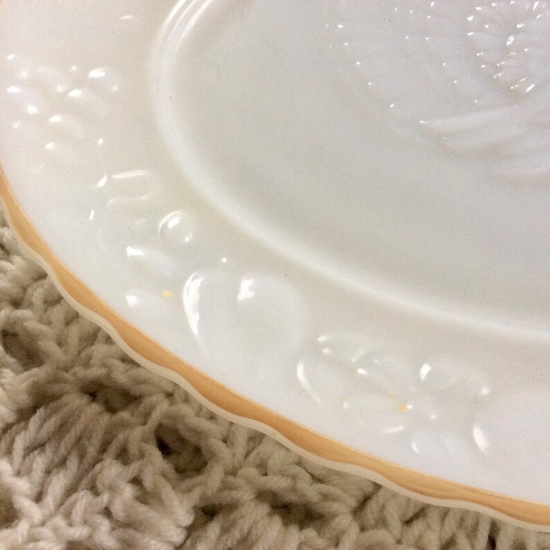 Vintage Anchor Hocking Milk Glass Turkey Platter. - Etsy