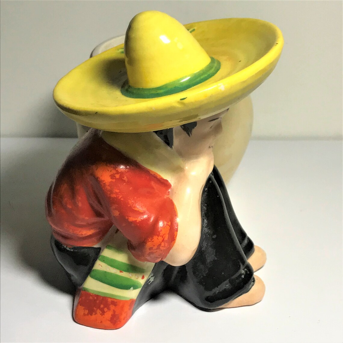 Vintage Japanese Horseshoe Mark Pottery Siesta Mexican Figurine Vase ...