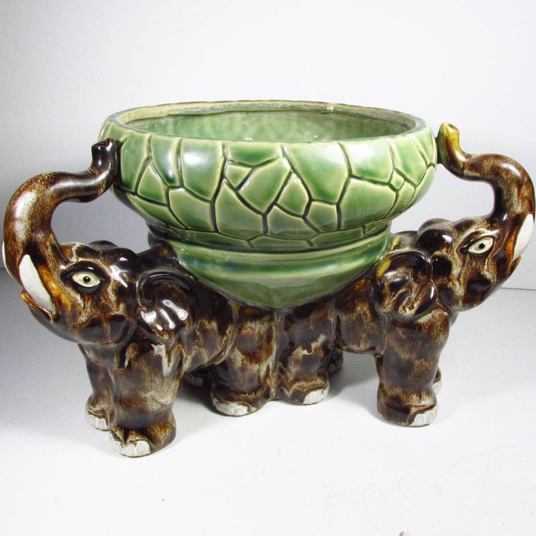 Three Triple Elephant Trunk up Good Luck Chinese Planter. - Etsy