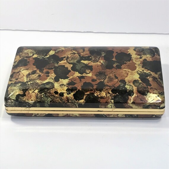 Vintage Mele Tortoise Shell Look Vinyl Jewelry Box for | Etsy