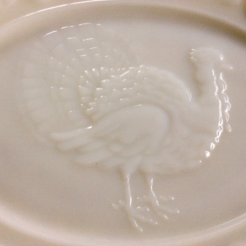 Vintage Anchor Hocking Milk Glass Turkey Platter. - Etsy