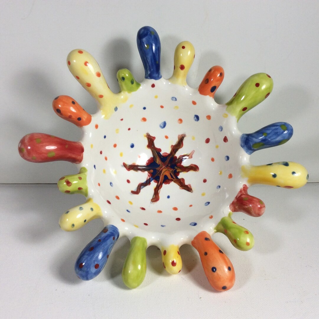 Hand Made Raindrop Splash Ceramic Pottery Bowl - Etsy