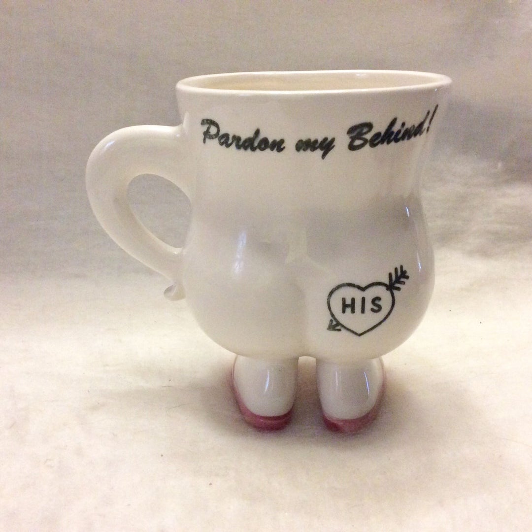Enesco Woman's Behind Funny Coffee Cup Mug. Pardon My Behind. Free Ship ...