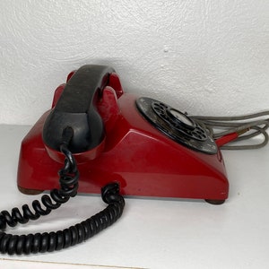 Rare, Black and Red Rotary Dial Phone With Switchboard Jack - Etsy