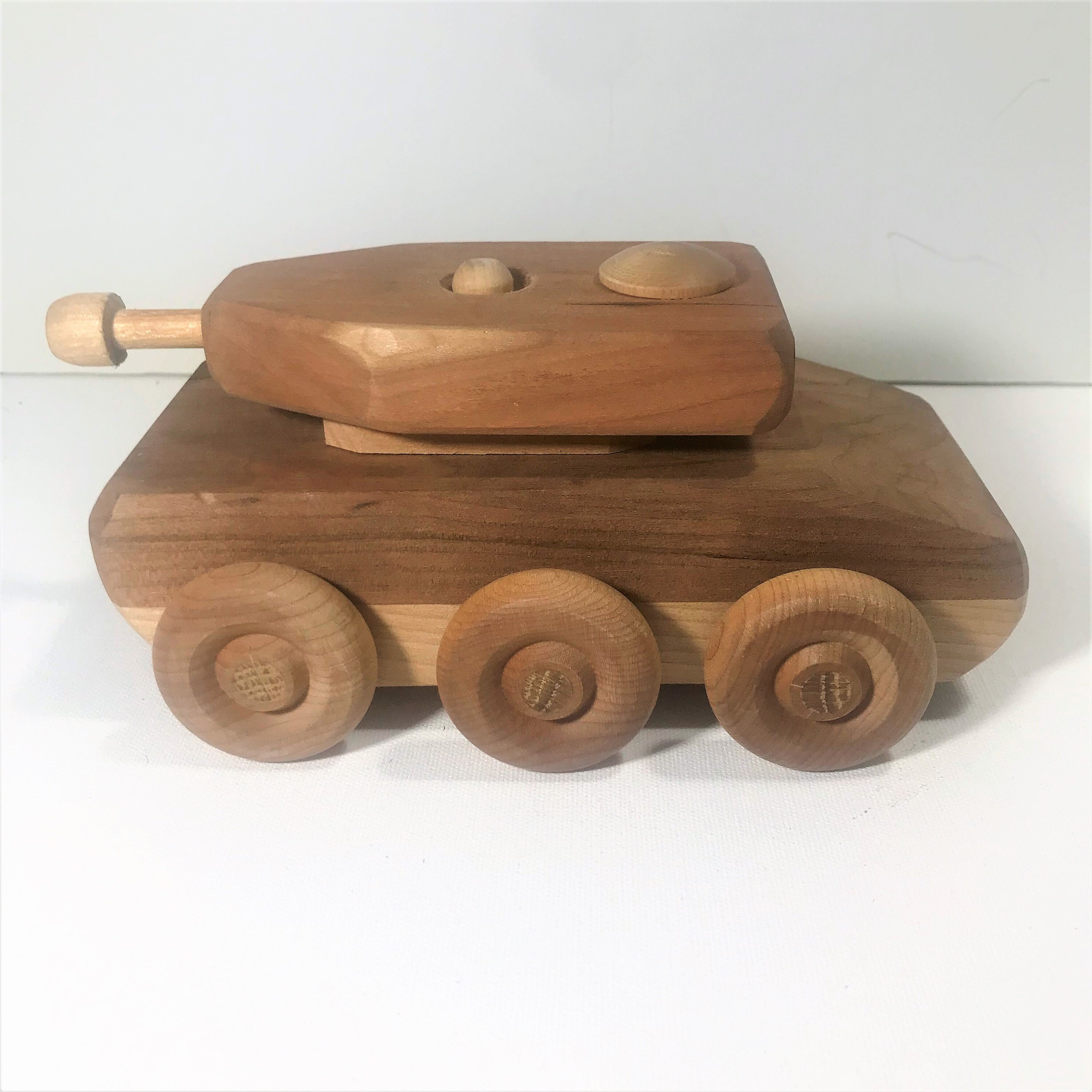 Vintage Handmade Wood Wooden Tank Toy Rolls Moves - Etsy