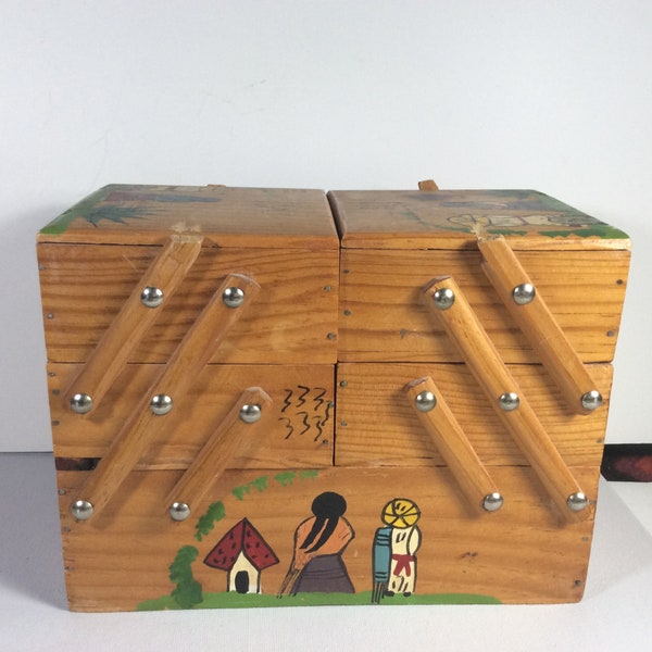 Wood Expandable Sewing Box - Etsy