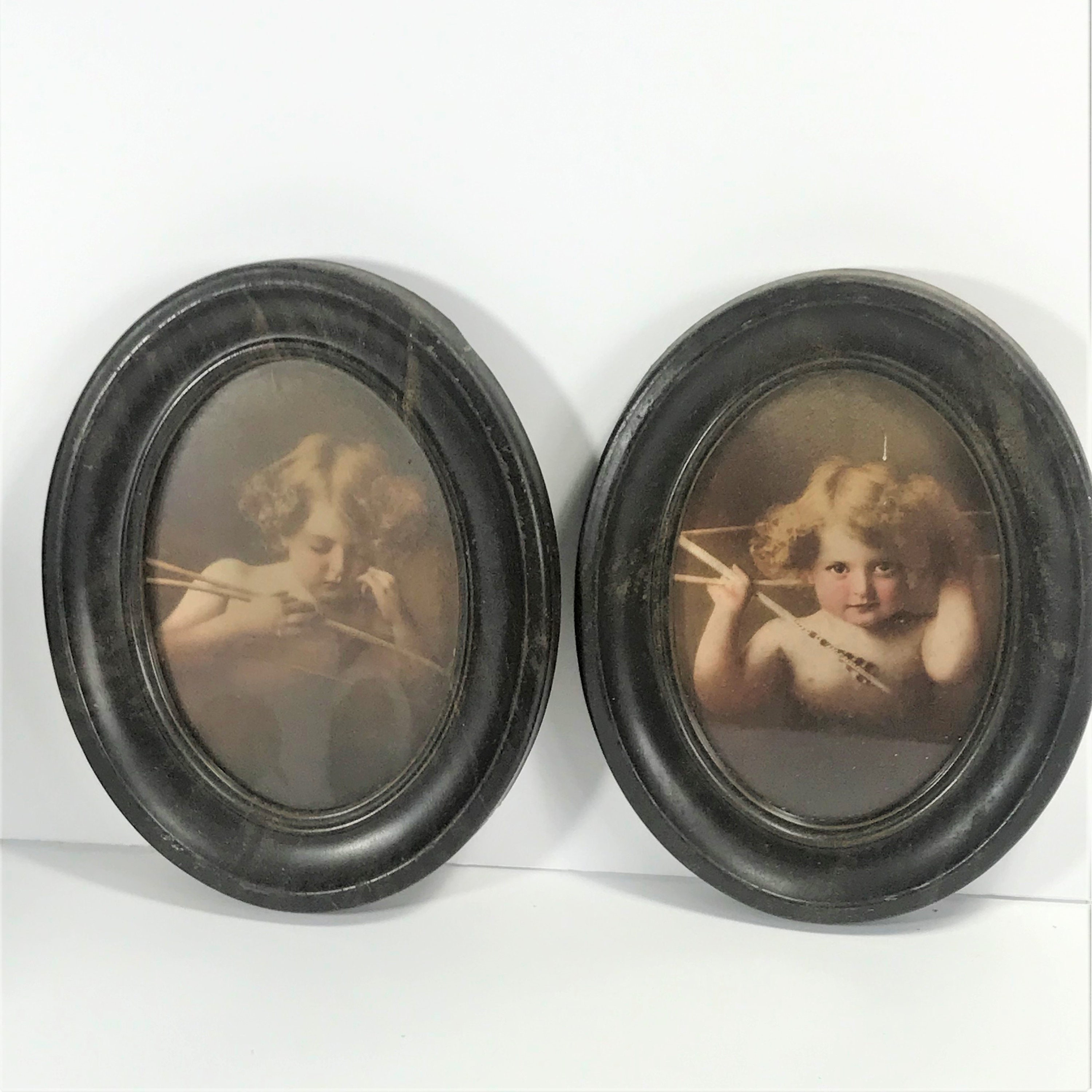 Art & Collectibles Photography 2 Cupid Pictures in Metal Frames. etna ...