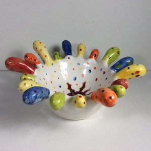 Hand Made Raindrop Splash Ceramic Pottery Bowl - Etsy