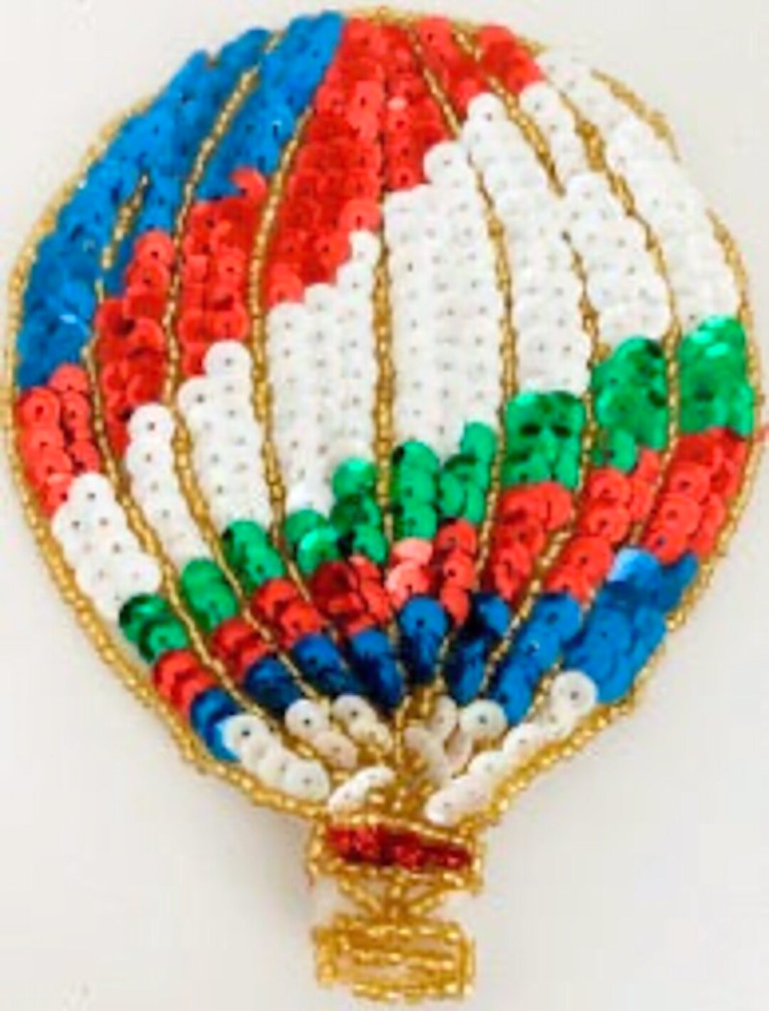 Hot Air Balloon Applique With Multicolor Sequins and Gold - Etsy