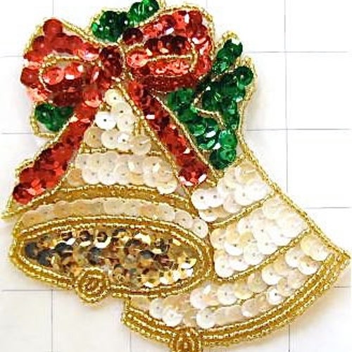 Christmas Sequin Gift Red and Green Present With Gold - Etsy