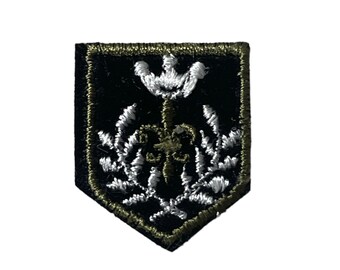 Black Crest Patch Edgy Black Gold Red and White Crests Patch With Red ...