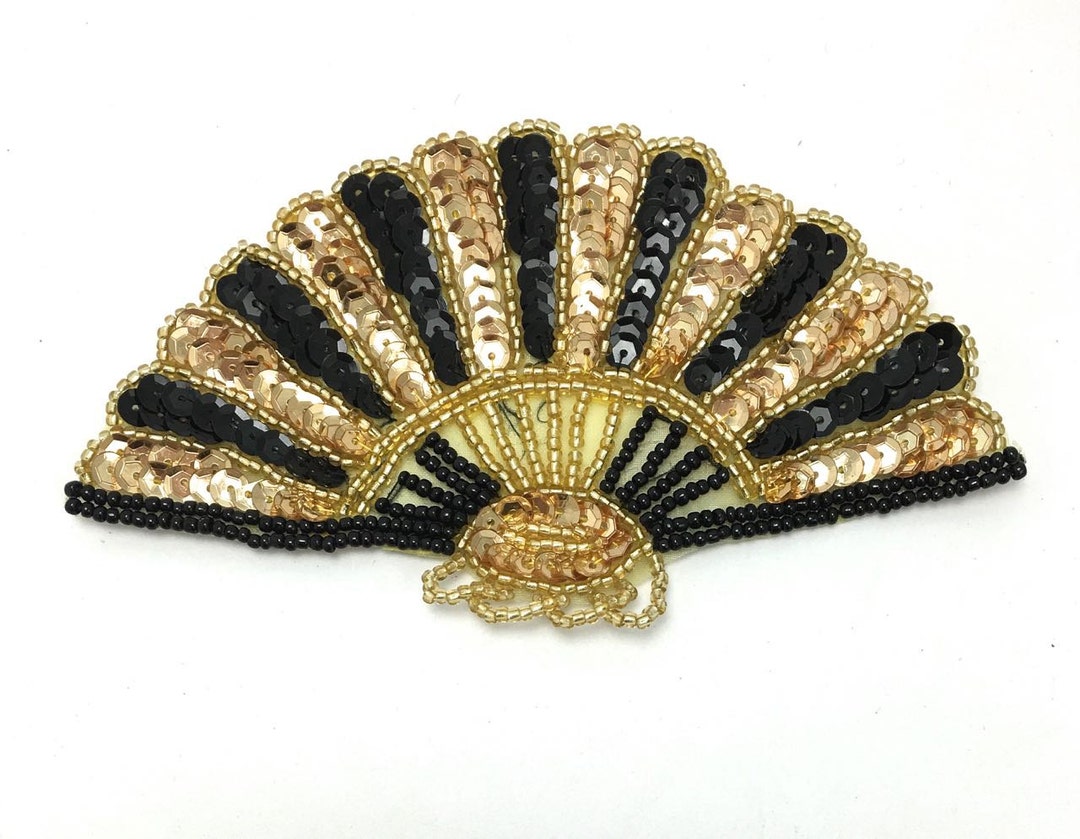 Fan Applique, Sequins and Beads 5 X 3 - Etsy