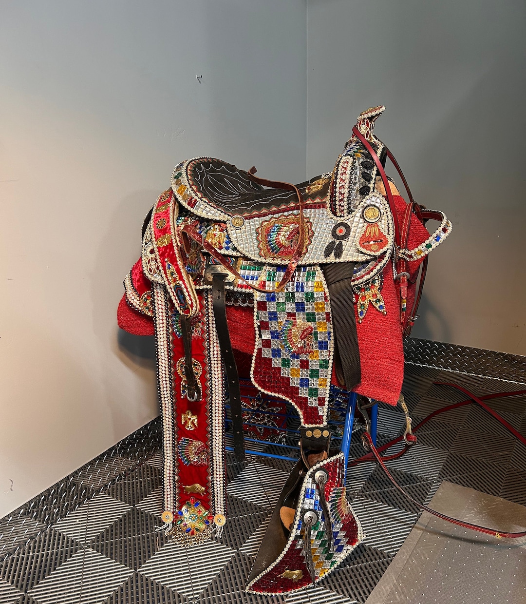 Embellished Western Horse Saddle With Matching Breast Collar and ...