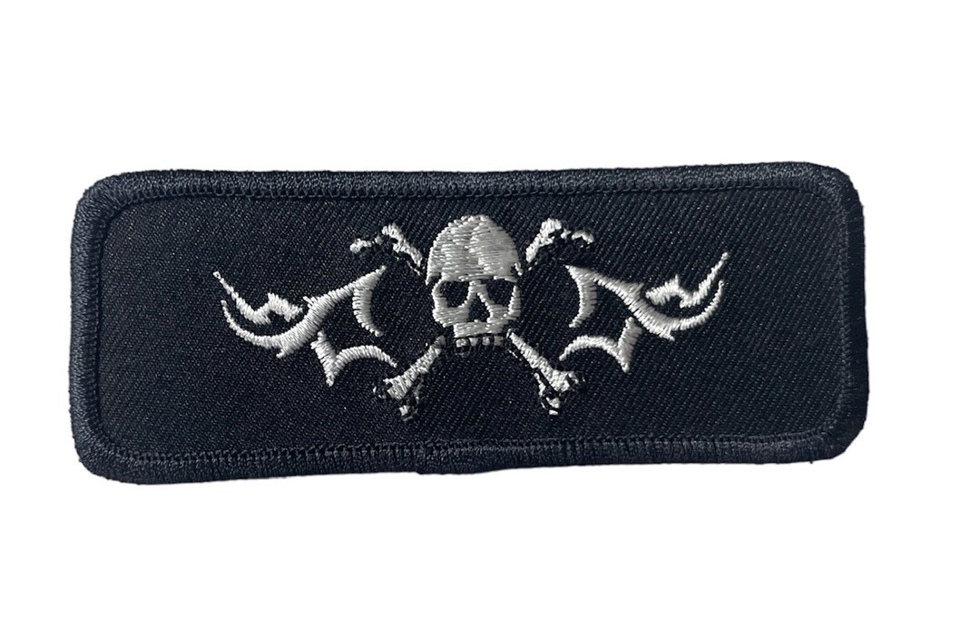 Embroidered Skull and Bones Patch Iron-on 4 X 1.5 - Etsy