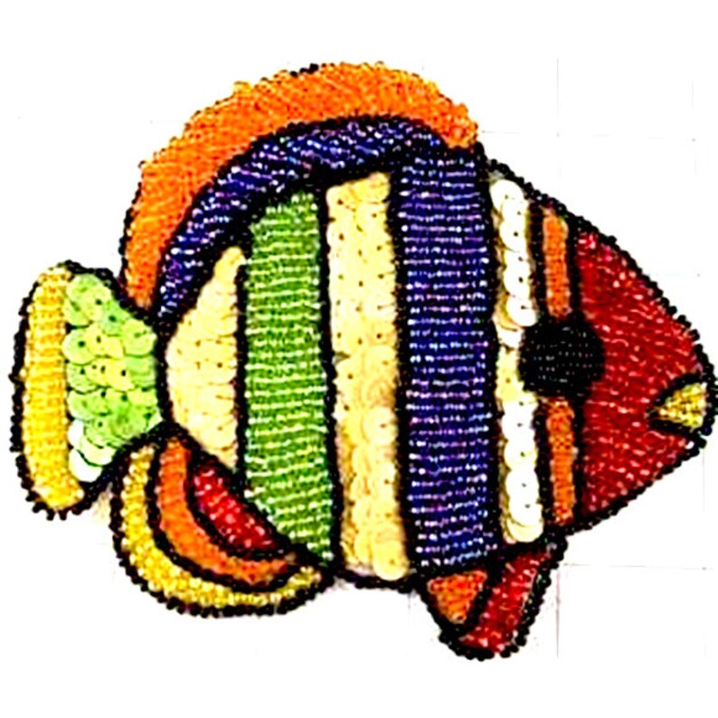 Fish Applique Sequin Beaded 5 X 5 - Etsy