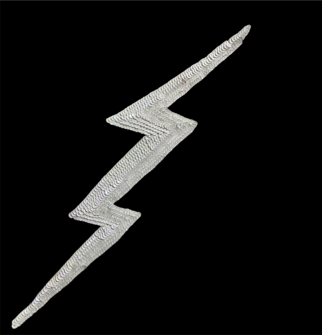 White Lightning Bolt With Sequins 16.5 X 2.5 - Etsy