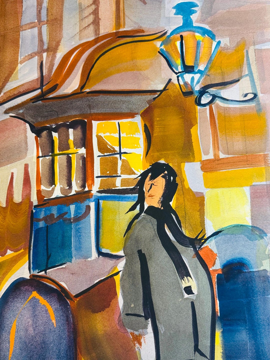 Watercolor Painting "march Winds in Munich" - Etsy