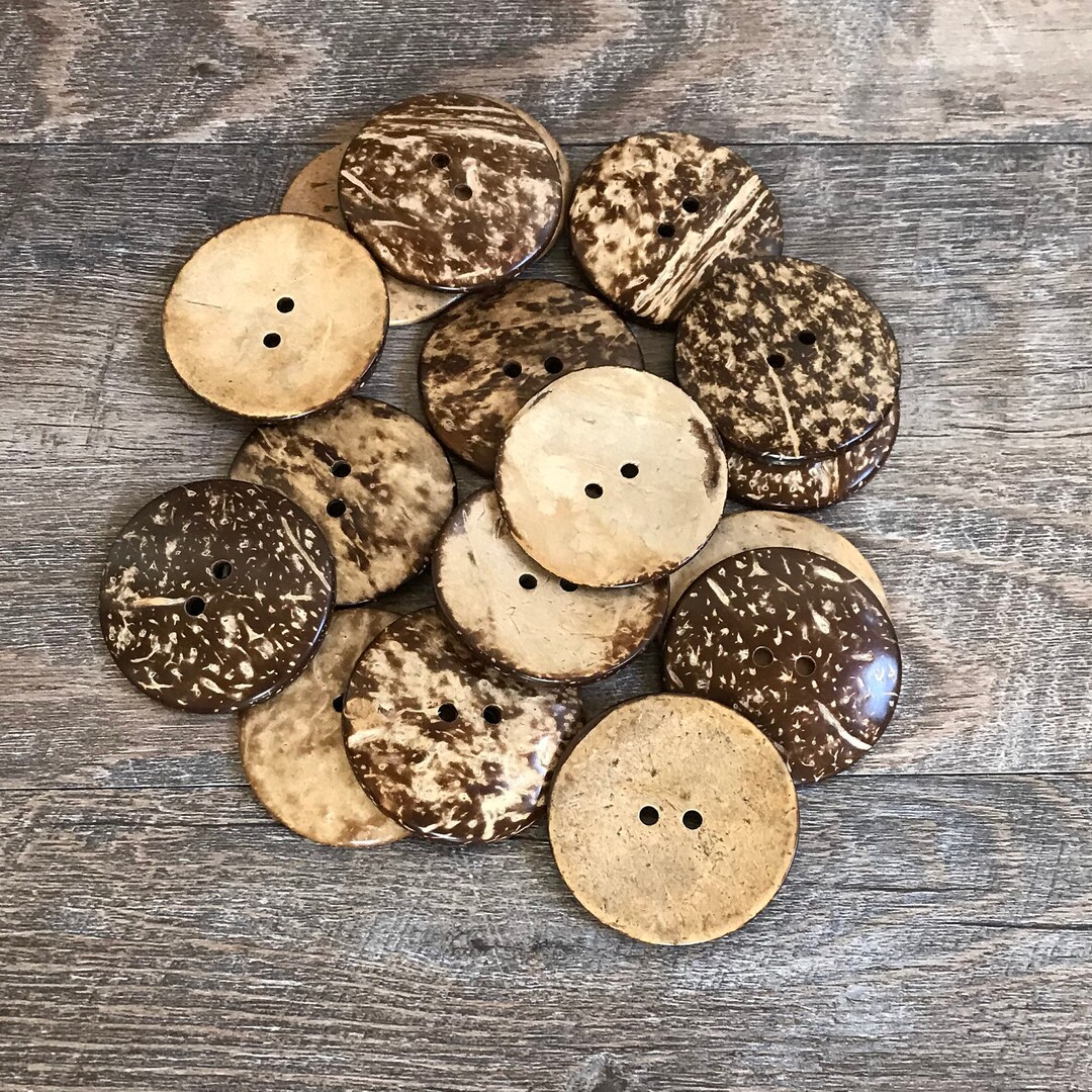 6 Extra Large Coconut Buttons, 2 Inch Coconut Buttons, 50 Mm Coconut ...