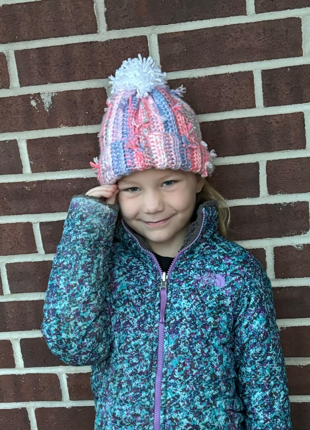 Kids Scrappy Knit Hat, Childs Scrap Yarn Beanie, Boho Beanie, Eclectic ...