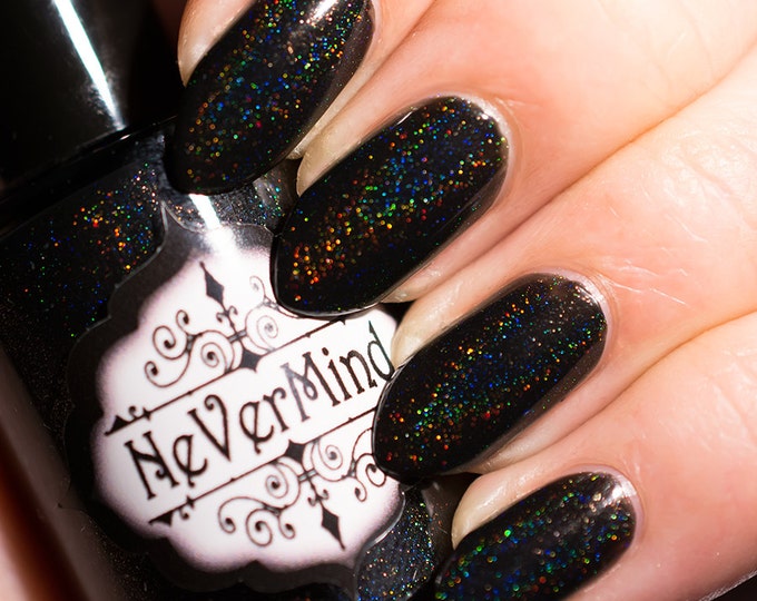 Black Linear Holographic Nail Polish - Holo - Hamartophilia - Etsy