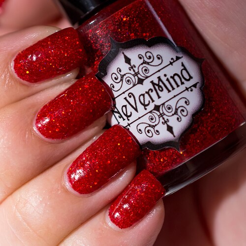 Red Holographic Glitter Nail Polish Crimson Blood Ruby Holo | Etsy