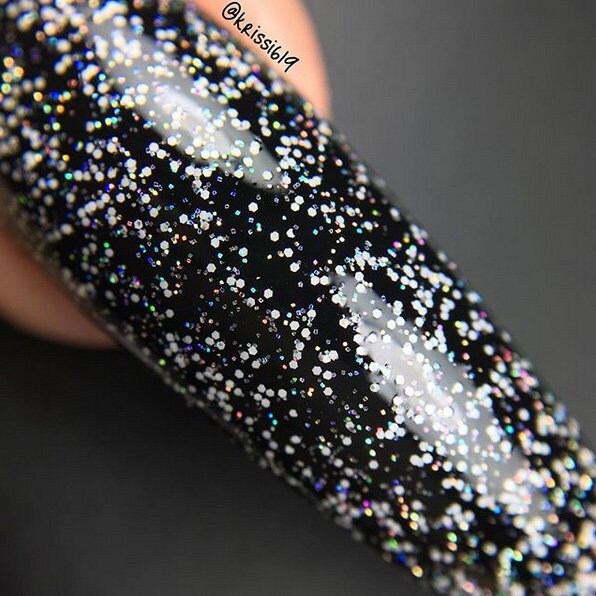 White & Silver Holographic Nail Polish - Glitter Topper - Holo Top Coat ...