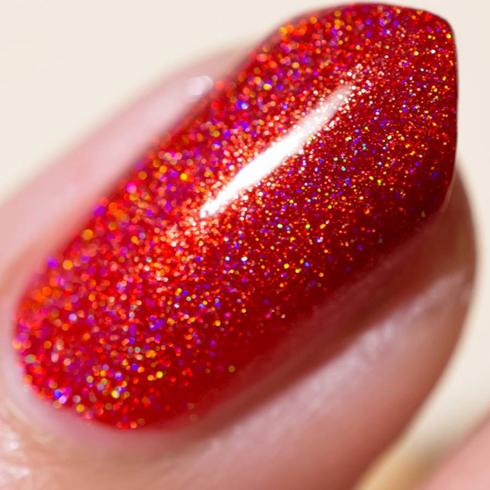 Red Linear Holo Nail Polish Holographic Hadephilia | Etsy