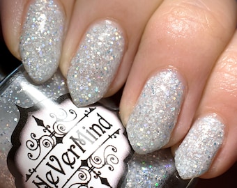 White Glitter Polish | Etsy