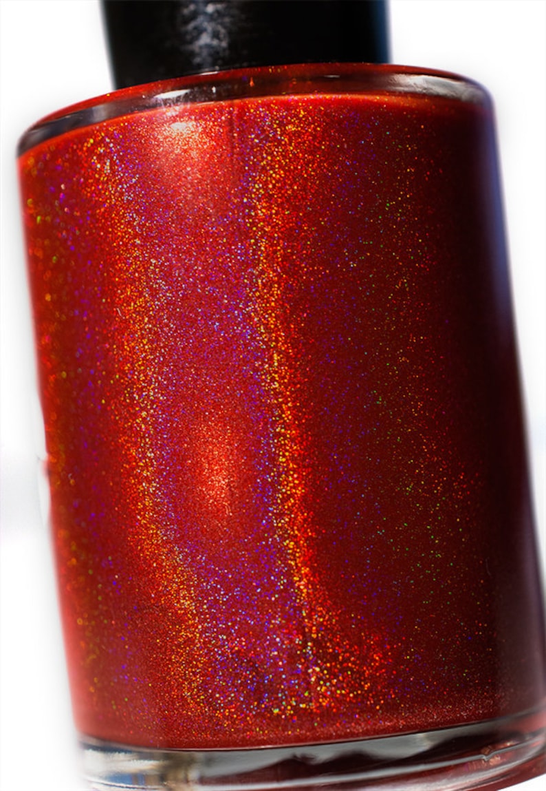 Red Linear Holo Nail Polish Holographic Hadephilia | Etsy