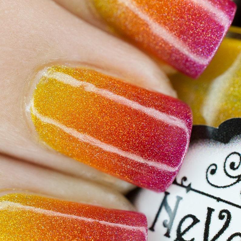Golden Linear Holo Nail Polish - Yellow Holographic - Chrysophilia - Etsy