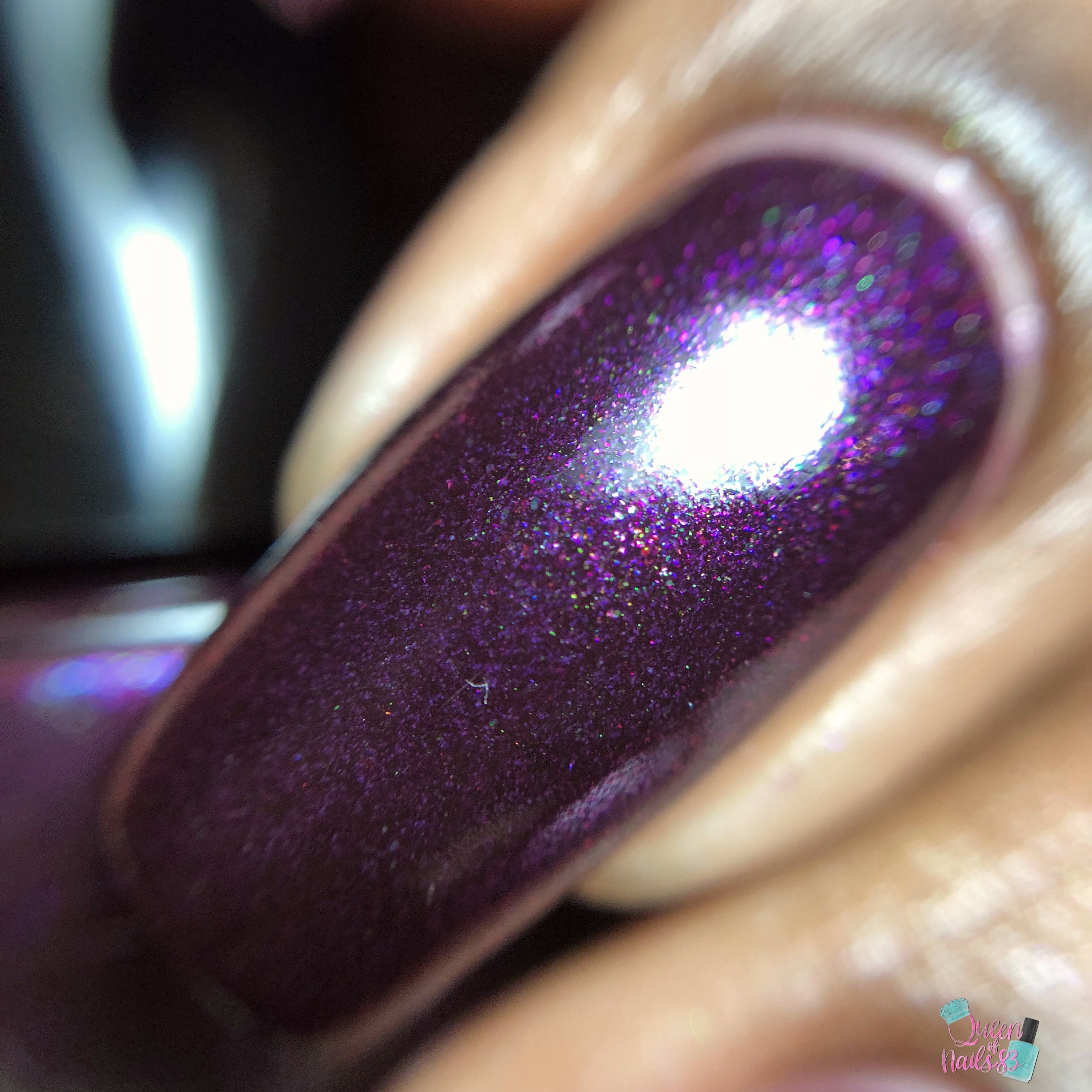 Glam Trash Purple Nail Polish With Pink to Green Aurora | Etsy