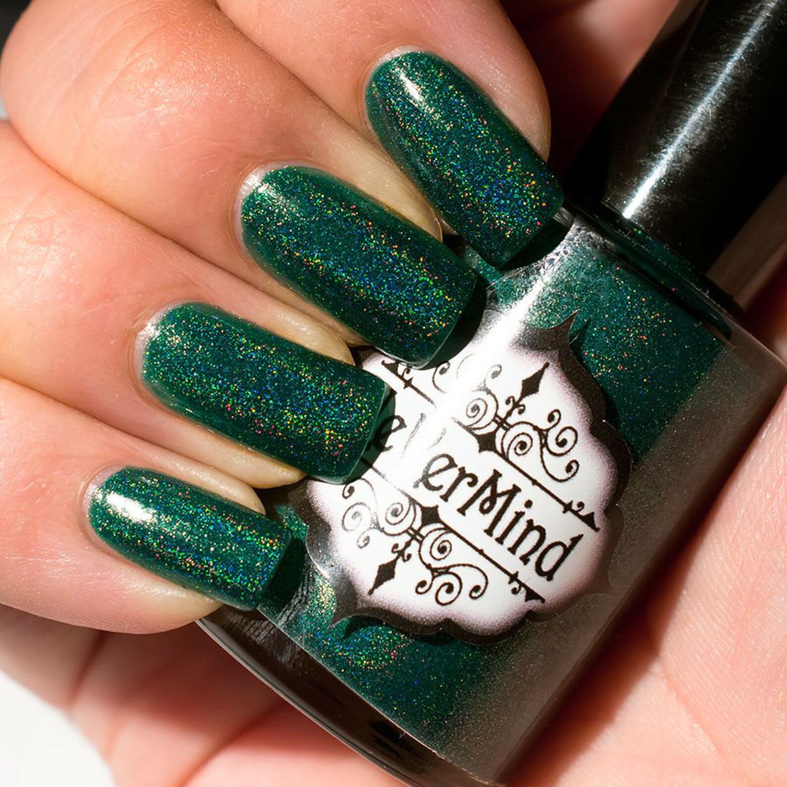 Deep Green Linear Holo Nail Polish Forest Holographic - Etsy