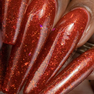 Blood Moon - Deep Red, Orange and Pink Shifting Nail Polish - Aurora ...