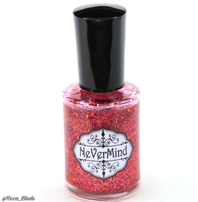 Pink Jelly Nail Polish With Holo Glitter Raspberry Punch | Etsy