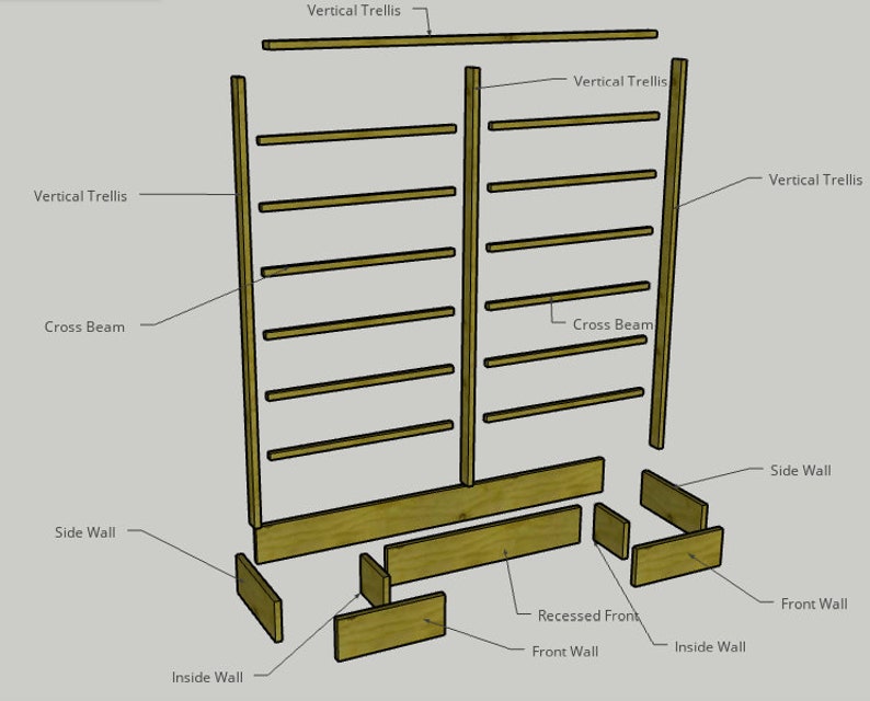 DIY Raised Bed Garden With Trellis - Printable PDF Woodworking Plans - Etsy