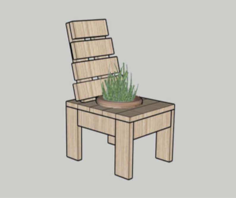 DIY Wooden Chair Planter Plant Stand - Printable PDF Woodworking Plans ...