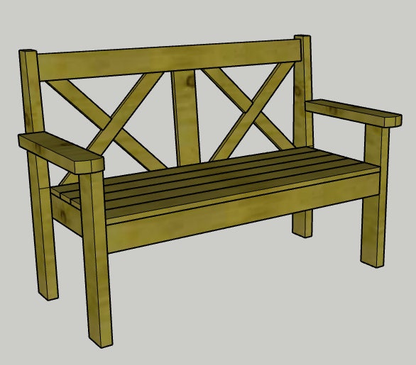 DIY Outdoor Garden Bench Printable PDF Woodworking Plans - Etsy