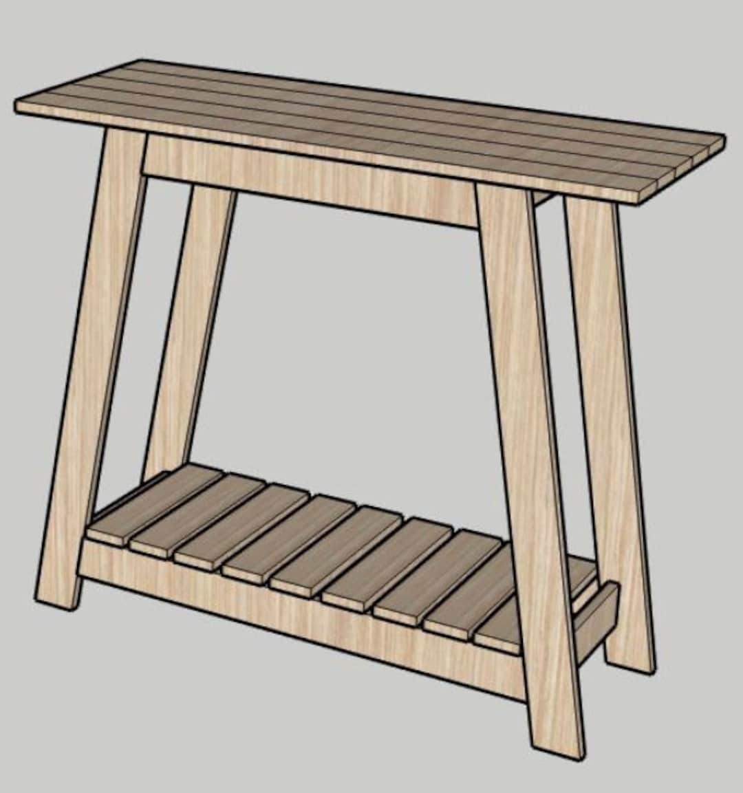 DIY Coastal Farmhouse Console Table - Printable PDF Woodworking Plans ...