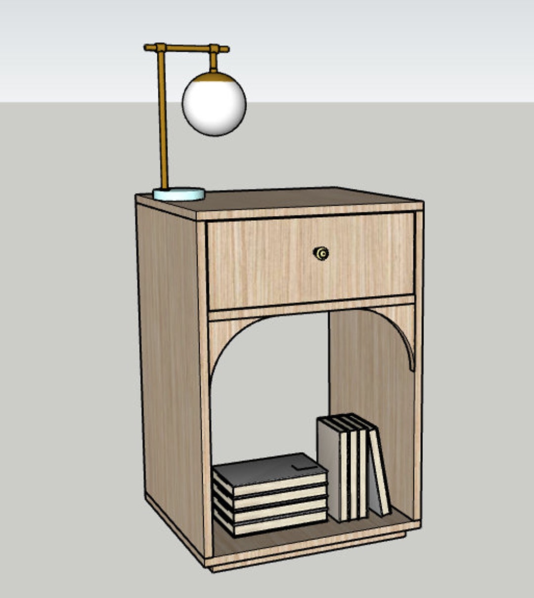 DIY Modern Bedside Table With Arches Printable PDF Woodworking Plans - Etsy