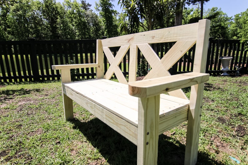 DIY Outdoor Garden Bench Printable PDF Woodworking Plans - Etsy