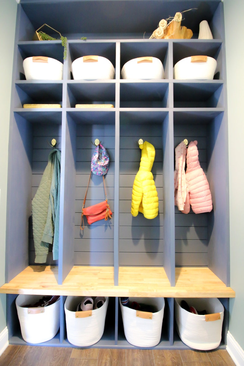 DIY Mudroom Lockers With Cubby Storage - Printable PDF Woodworking ...